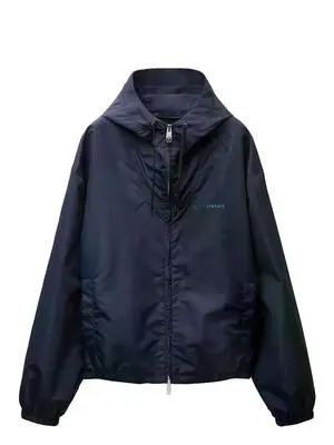Versace Embroidered Nylon Windbreaker - Blue