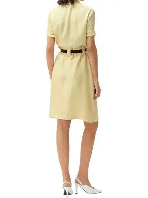 Versace Greca Jacquard Midi Dress - Yellow