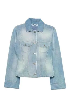Ermanno Scervino Panelled Raw-edge Denim Jacket - Blue