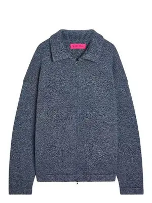 THE ELDER STATESMAN Marl Knit Zip-up Jacket - Blue