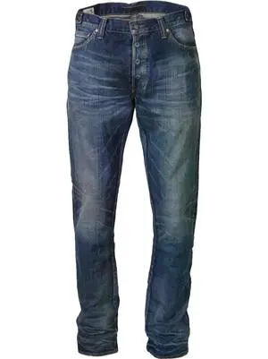 Mastercraft Union Faded Whiskered Jeans - Blue
