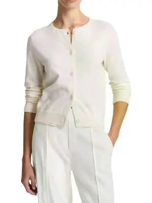 Vince Scallop-trim Cardigan - Neutrals