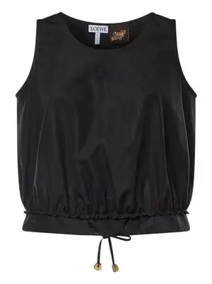 Loewe Anagram Embroidered Drawstring Tank Top - Black