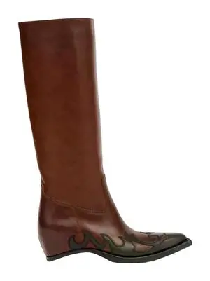 MAISON MARGIELA Panelled Knee-high Boots - Brown