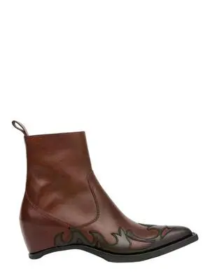 MAISON MARGIELA Flame Appliqué Ankle Boots - Brown
