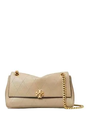 Tory Burch Small Charlie Quilted Shoulder Bag - Neutrals