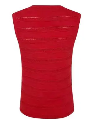 BLUGIRL Pointelle Knit Sleeveless Top - Red