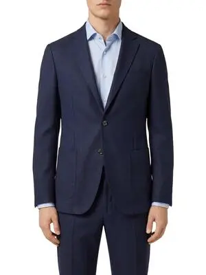 SARTORIO NAPOLI Single-breasted Peak Lapel Blazer In Cashmere And Silk - Blue