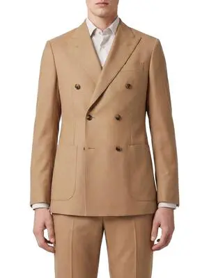 SARTORIO NAPOLI Double-breasted Cashmere And Silk Blazer - Camel