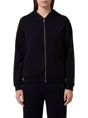 Philipp Plein Embellished Logo Zip-up Hoodie - Black