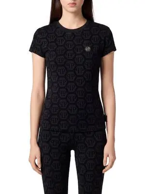 Philipp Plein Monogram Jersey T-shirt - Black