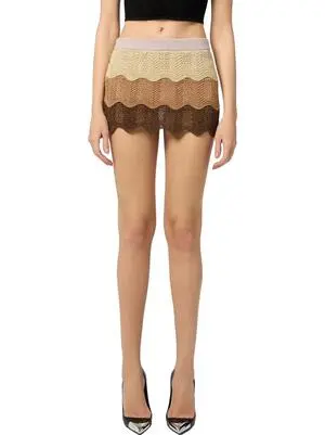 Philipp Plein Chevron Knit Mini Skirt - Fuchsia