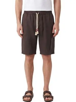 MC2 SAINT BARTH Linen Cargo Shorts - Brown