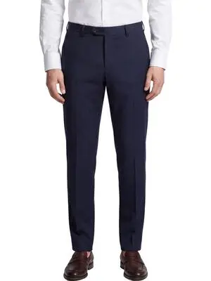 BRIGLIA 1949 Virgin Wool Slim Fit Tailored Trousers - Blue