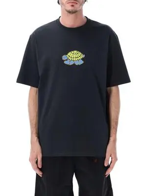 Gramicci Short-sleeved Cotton T-shirt With Wildlife Graphic Print - Black
