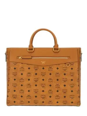 Mcm Monogram Leather Tote Bag - Multicolor