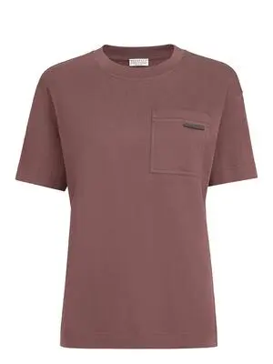 Brunello Cucinelli Cotton Patch Pocket T-shirt - Purple
