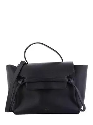 Celine Textured Leather Mini Shoulder Bag - Black
