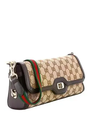 Gucci Gucci GG Canvas Small Shoulder Bag Brown