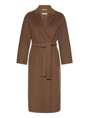 Max Mara Virgin Wool Belted Wrap Coat - Brown