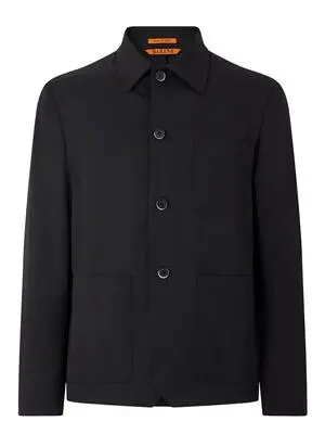 Barena Venezia Wool-blend Gabardine Overshirt - Black