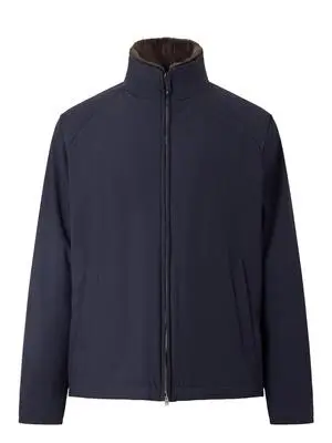 Herno Faux Fur Trimmed Bomber Jacket - Blue