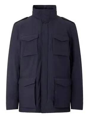 Herno Four Pockets Woven Field Jacket - Blue