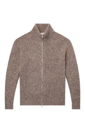BRUNELLO CUCINELLI Brunello Cucinelli Brushed Cashmere And Silk-Blend Zipped Sweater