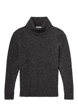 Brunello Cucinelli Ribbed Cashmere And Silk-blend Rollneck Sweater - Gray