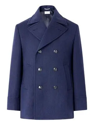 Brunello Cucinelli Double-breasted Wool And Silk-blend Coat - Blue