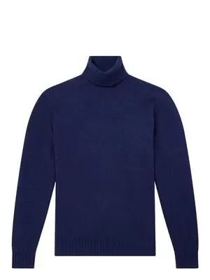 Brunello Cucinelli Alpaca-blend Rollneck Sweater - Blue