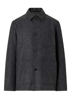 LARDINI Prince Of Wales Wool And Cashmere-blend Jacket - Gray