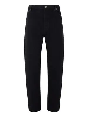 Brunello Cucinelli Slim-fit Straight-leg Logo-embroidered Jeans - Black