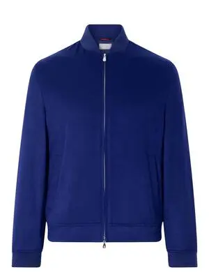 Brunello Cucinelli Cashmere Zip-up Bomber Jacket - Blue
