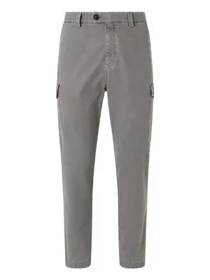 Brunello Cucinelli Slim-fit Tapered Cotton-twill Cargo Trousers - Gray