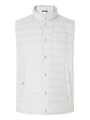 Brunello Cucinelli BRUNELLO CUCINELLI Quilted Shell Down Gilet Cream