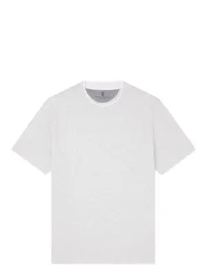 Brunello Cucinelli Layered Cotton-jersey T-shirt - Gray