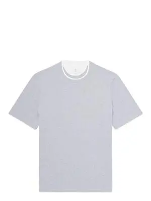 Brunello Cucinelli Layered Cotton-jersey T-shirt - Gray