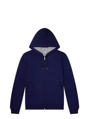 Brunello Cucinelli Cotton-blend Zip-up Hoodie - Blue