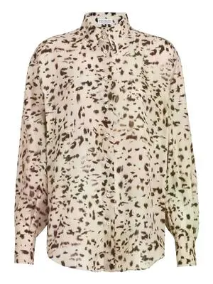 Brunello Cucinelli Lynx-print Monili-embellished Shirt - Neutrals