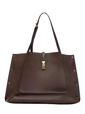 POLLINI Grained Stud-detail Tote Bag - Brown