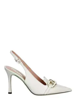 POLLINI Chain-link Slingback Pumps - Neutrals