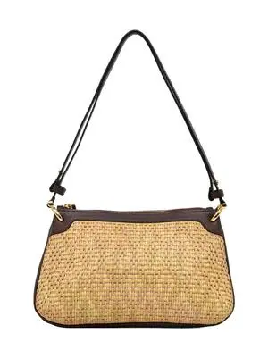 POLLINI Woven Leather Trim Shoulder Bag - Neutrals