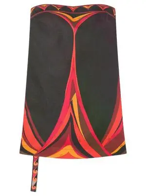 Emilio Pucci Fari Print Off-the-shoulder Cotton Linen Dress - Black