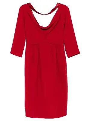 Dsquared2 Cowl Neck Pleated Waist Dress - Red