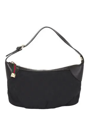 Gucci Princy Pochette Shoulder Bag In Gg Canvas - Black