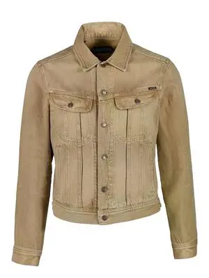 TOM FORD Washed Sand Cotton Denim Jacket - Neutrals