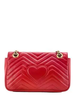 Gucci Matelassé Leather Medium Shoulder Bag - Red