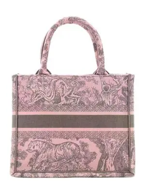 Dior Book Embroidered Canvas Small Tote Bag - Grey