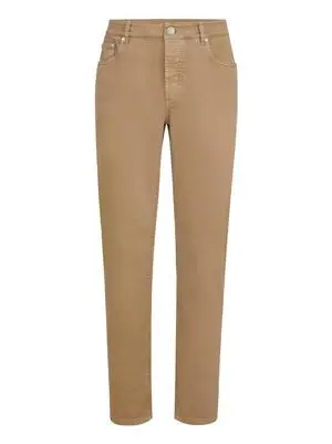 Brunello Cucinelli Garment-dyed Lightweight Denim Trousers - Neutrals